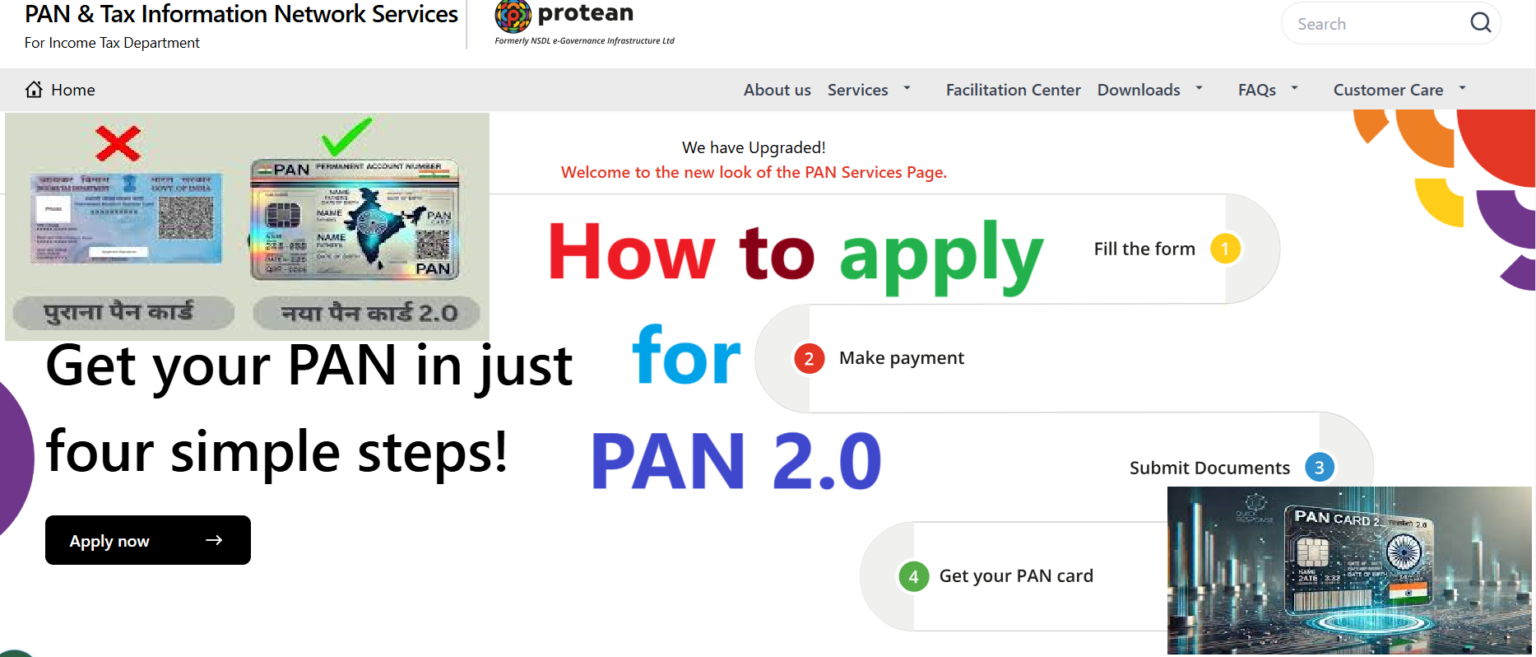 Apply online for PAN 2.0 : नया PAN कार्ड कैसे आवेदन करें 2025 – PAN 2.0 ...
